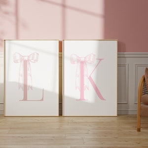 Custom Initial Print, Girls Initial Wall Decor, Custom Name Nursery ...
