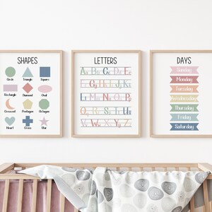 Set of 12 Educational Posters, Montessori Classroom Decor, Home School ...
