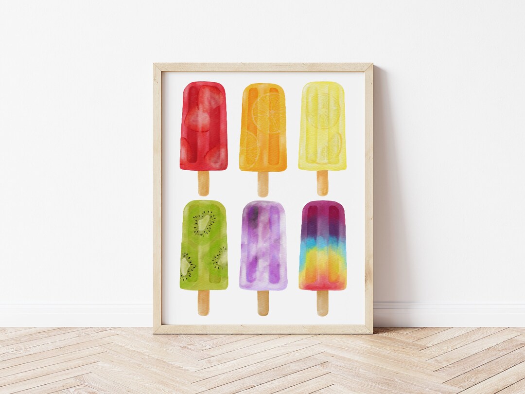 Popsicle Print, Ice Cream Wall Art, Neutral Nursery Decor, Rainbow ...