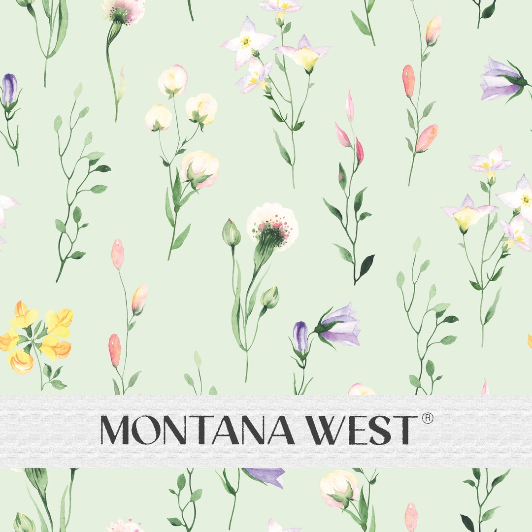 Wildflower Meadow Seamless Pattern, Digital Watercolor Delicate ...