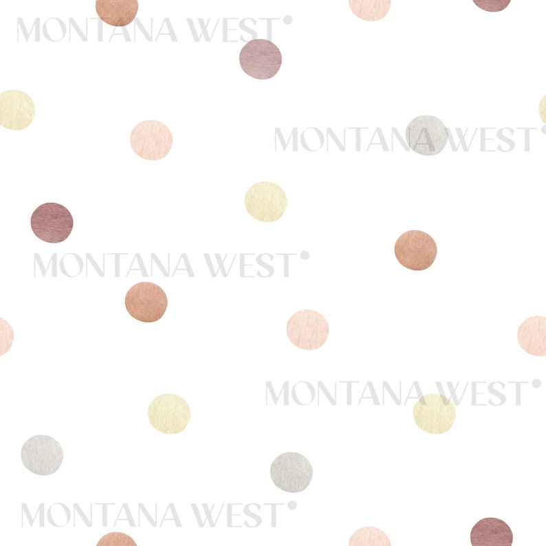 Pastel Boho Polka Dot Seamless Pattern, Digital Watercolor Aesthetic ...