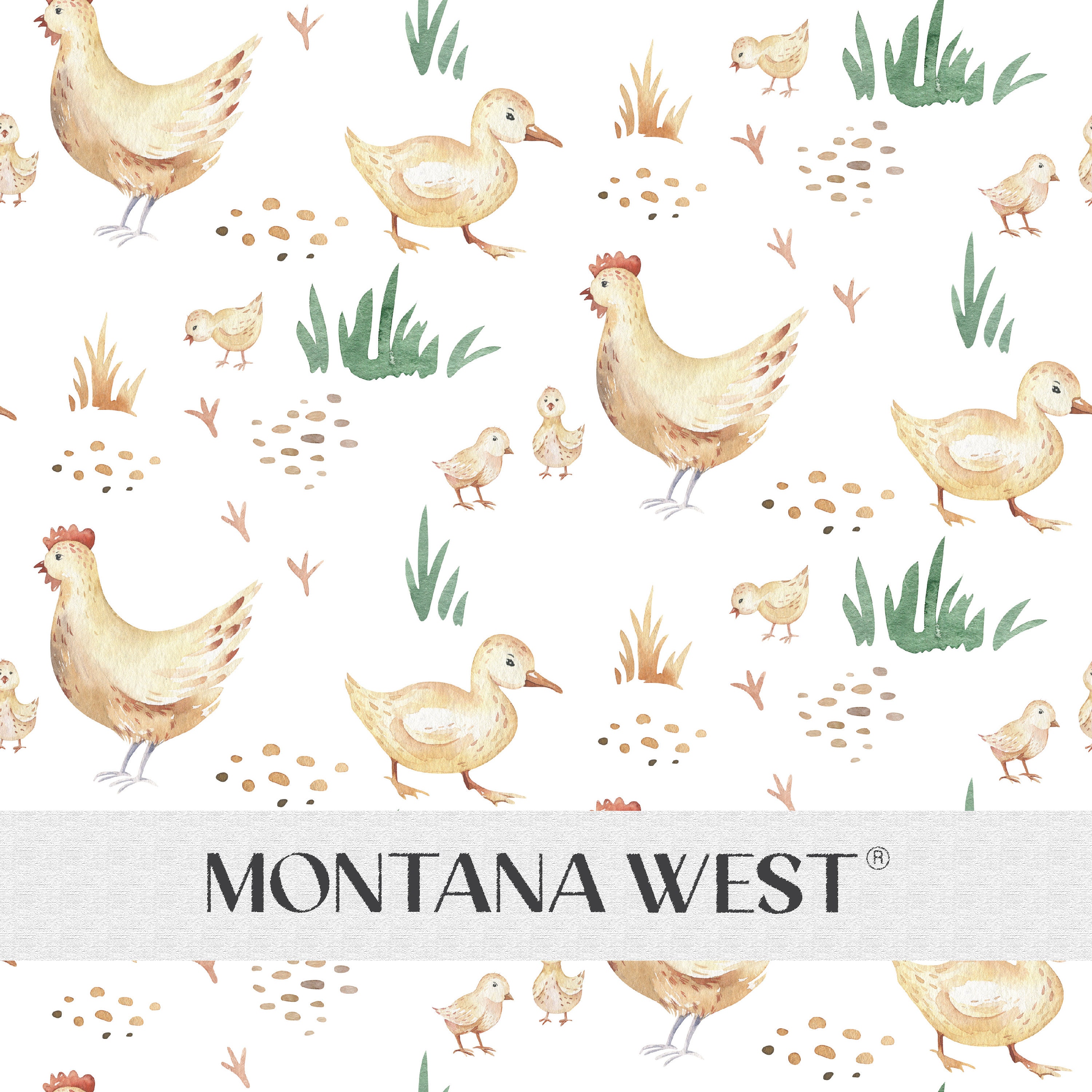 Cute Chicken and Chick Seamless Pattern, Digital Watercolor Chicken ...