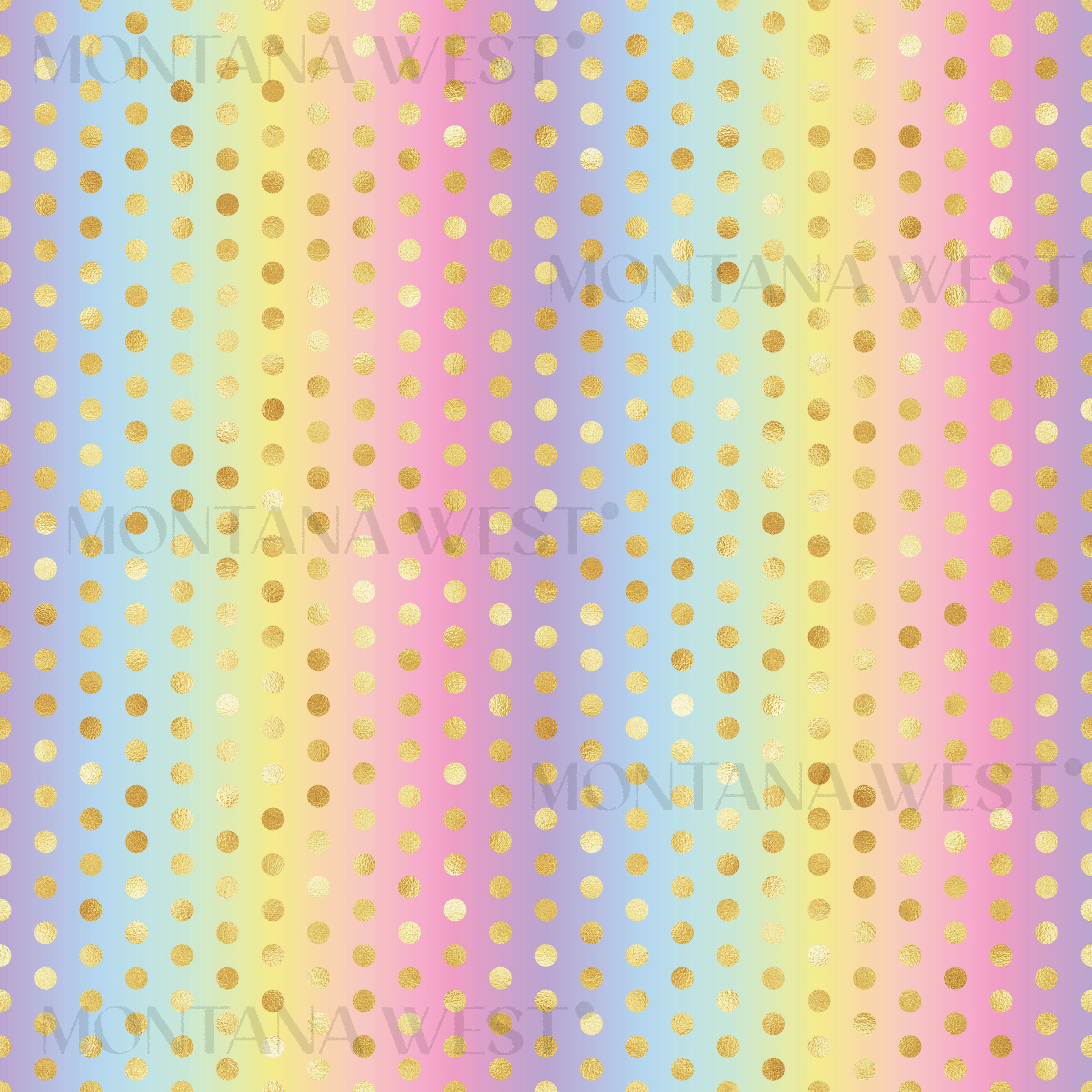 Rainbow Ombre Gradient Seamless Pattern, Digital Gold Polka Dot Rainbow ...