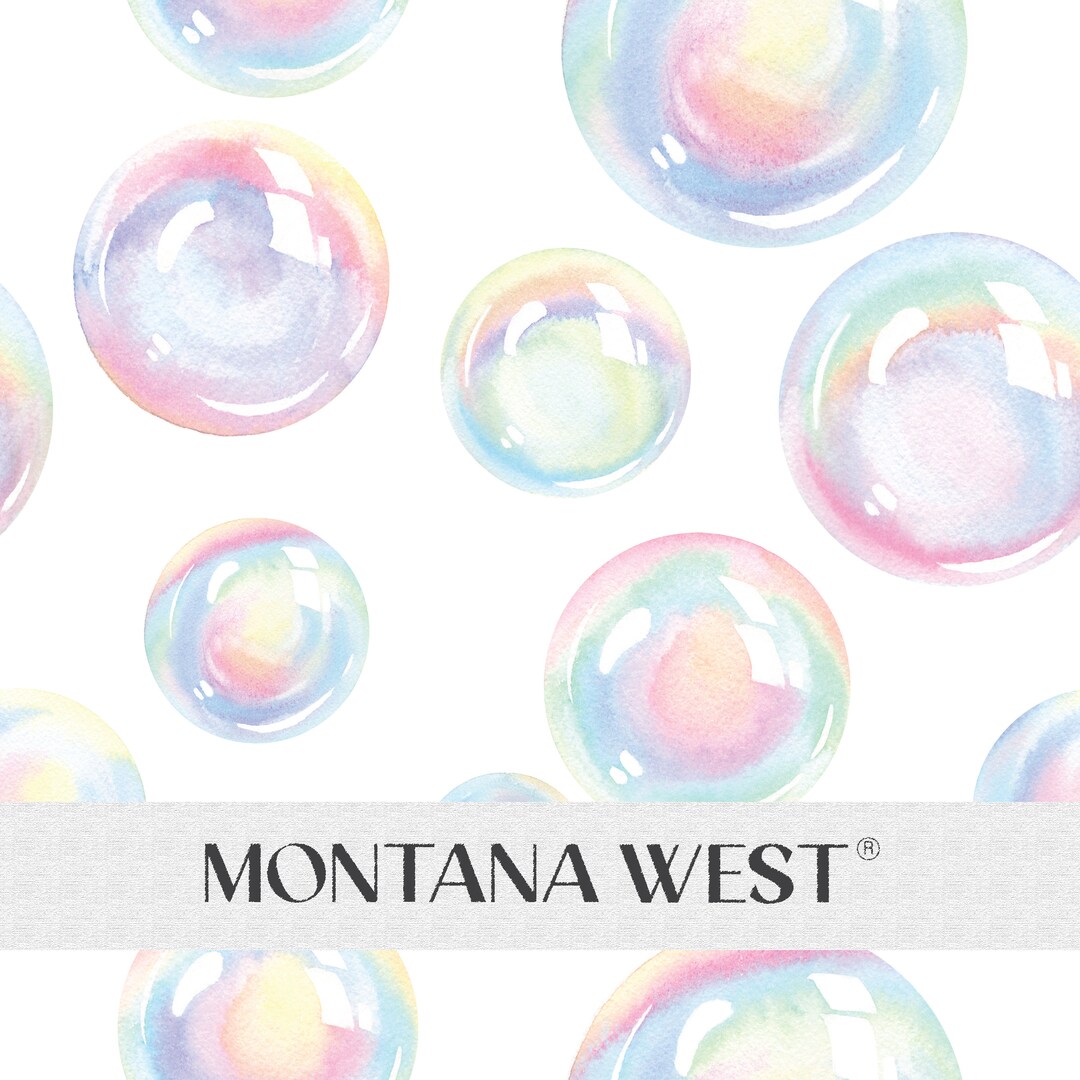 Watercolor Bubbles Seamless Pattern, Digital Watercolor Cute Bubbles ...