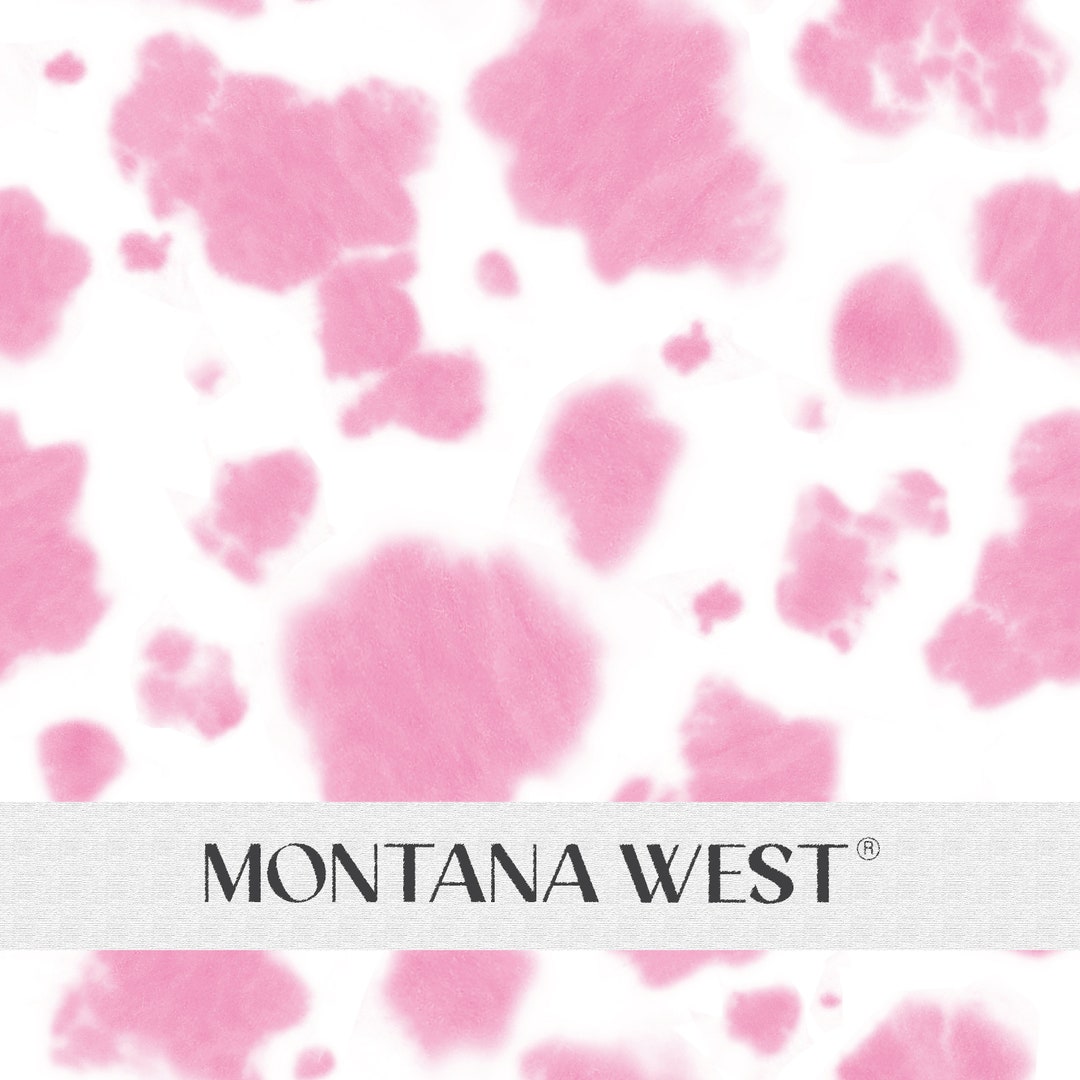 Tie Dye Cow Print Seamless Pattern, Digital Watercolor Pink Cow Print ...