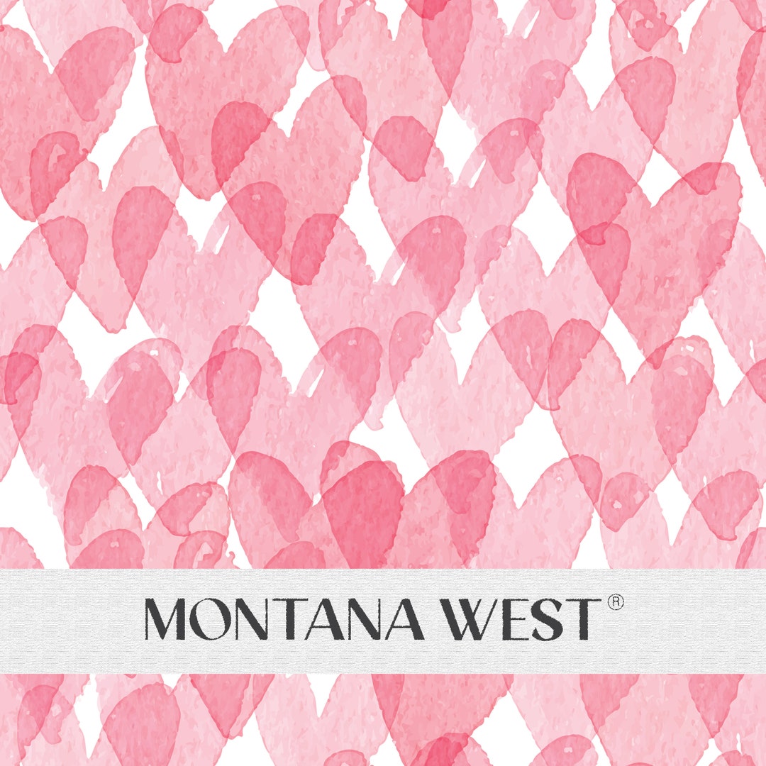 Soft Hearts Seamless Pattern, Digital Watercolor Soft Pink Hearts on ...