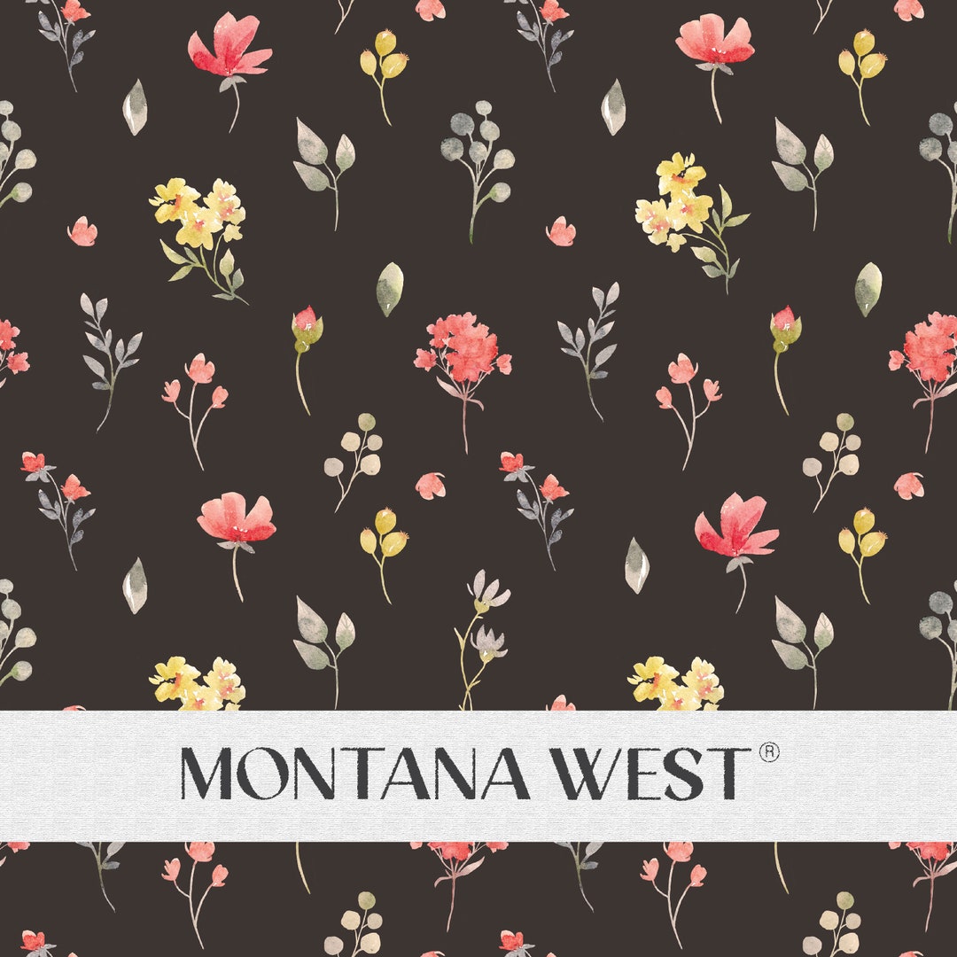 Red Yellow Floral Seamless Pattern, Digital Watercolor Red Yellow ...