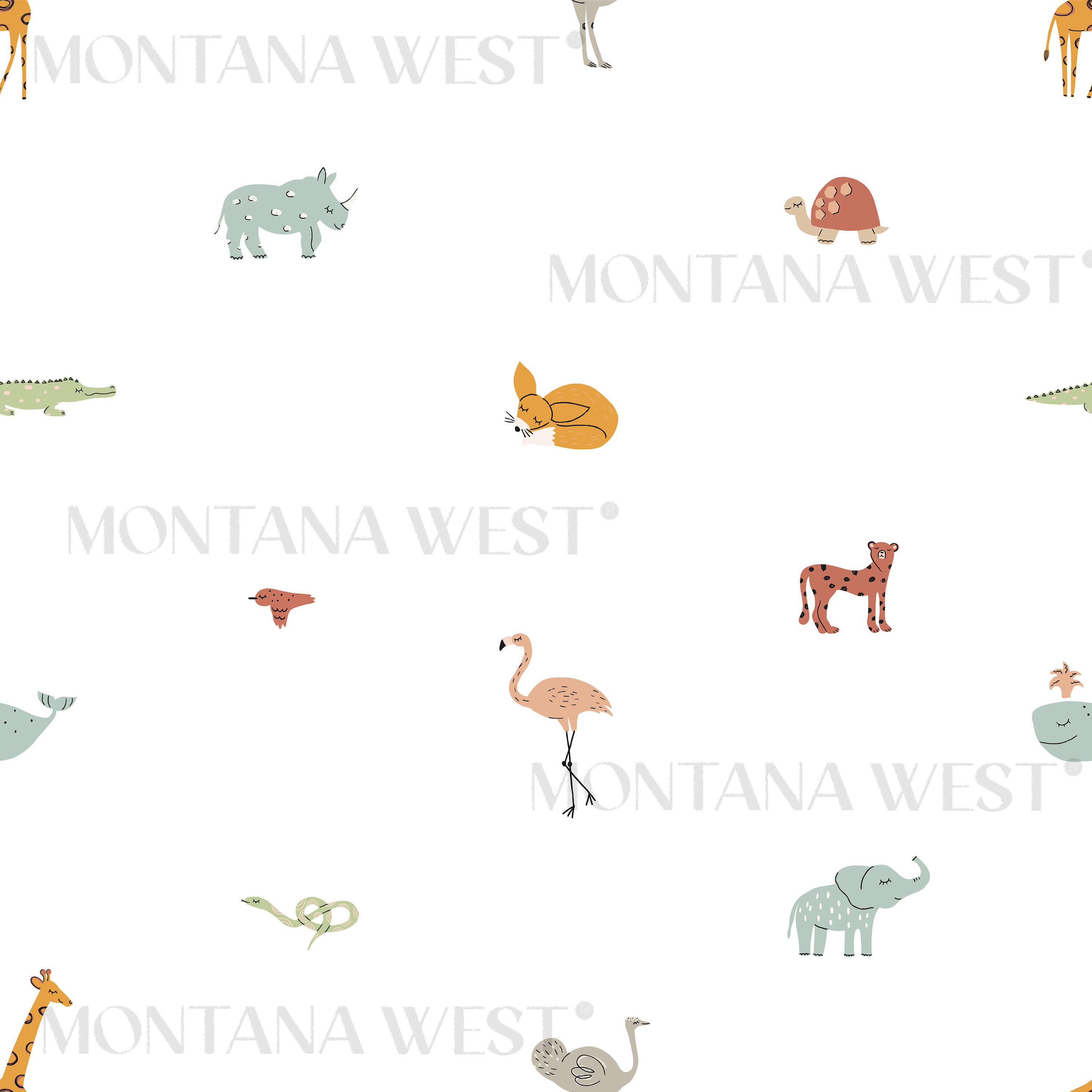 Cute Safari Animals Seamless Pattern Digital Safari Animals - Etsy
