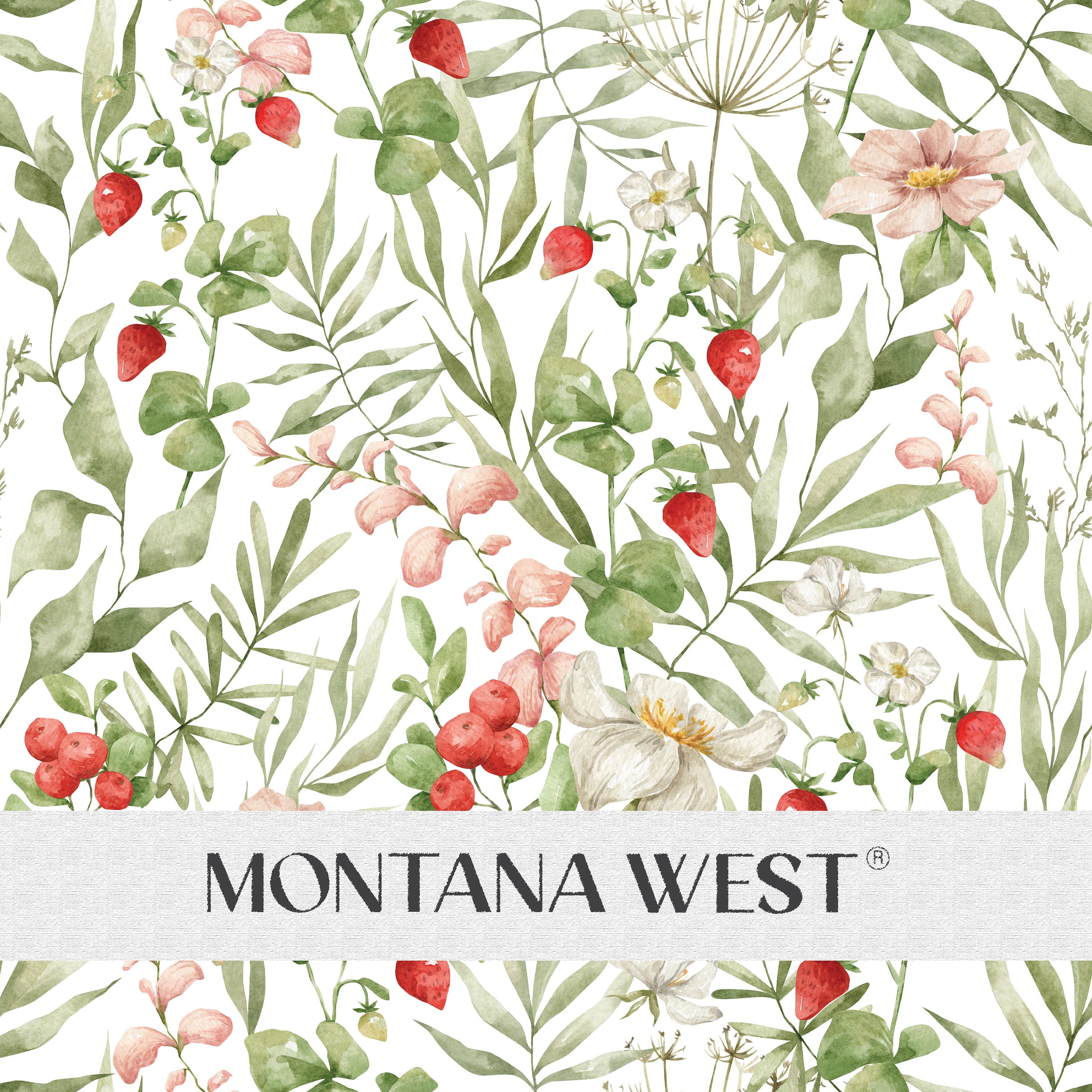 Summer Floral Forest Plants Seamless Pattern, Digital Watercolor Wild ...