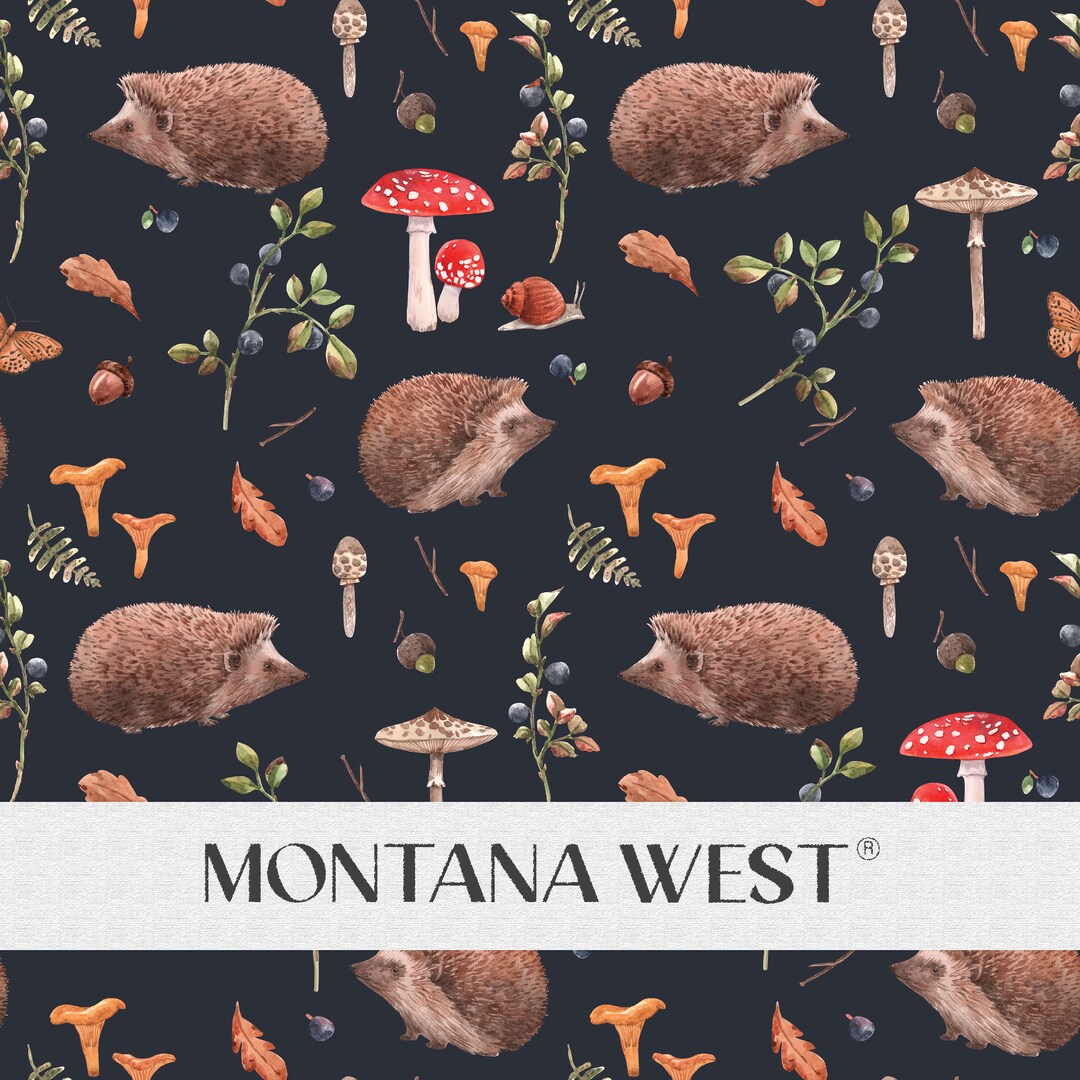 Autumn Forest Seamless Pattern, Digital Watercolor Forest Elements ...