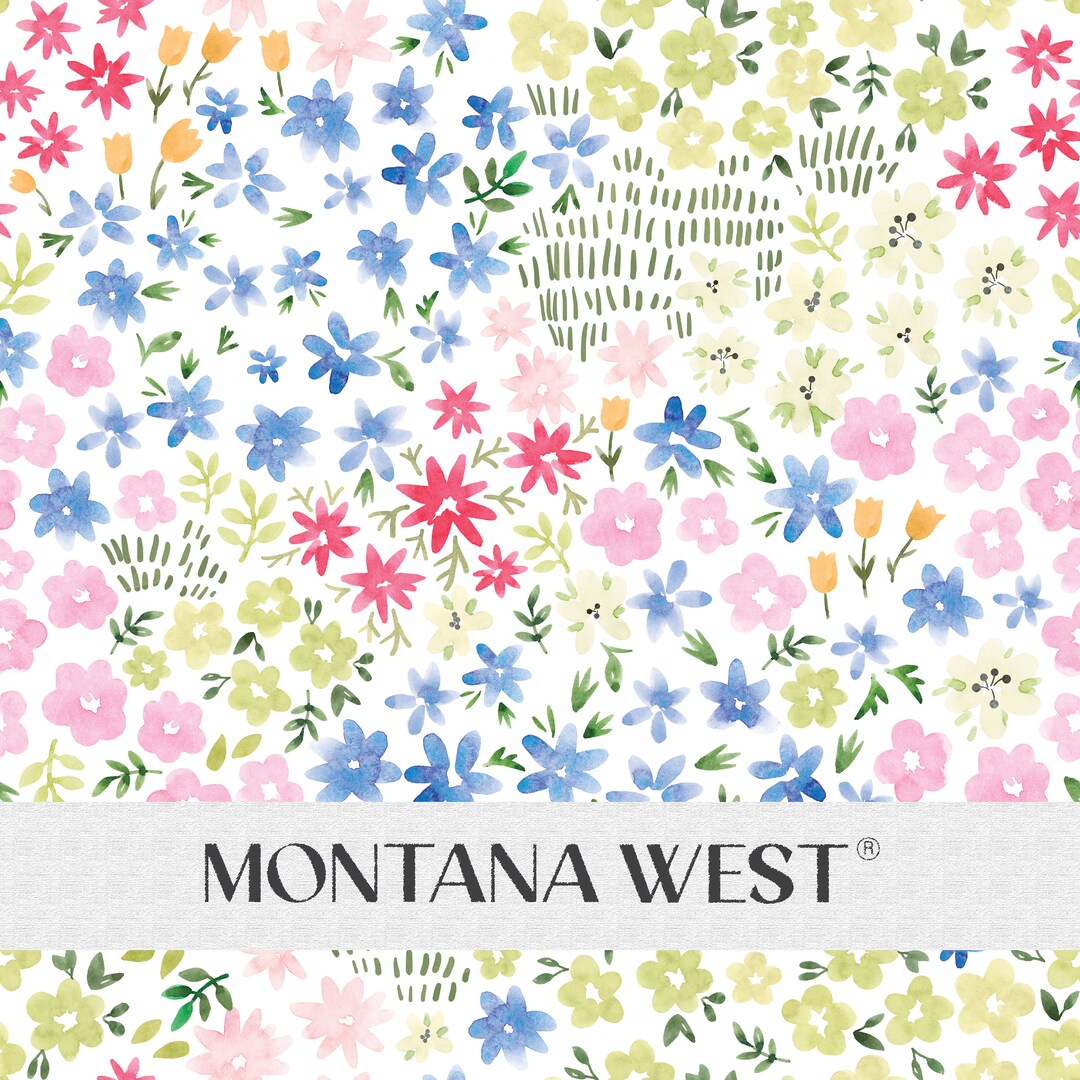 Colorful Floral Meadow Seamless Pattern, Digital Watercolor Spring ...