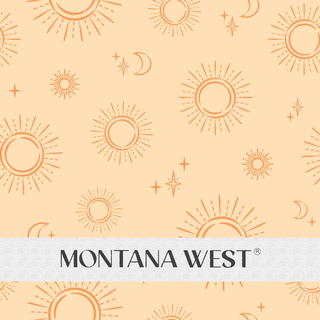Boho Sun and Moon Seamless Pattern, Digital Boho Celestial Seamless ...