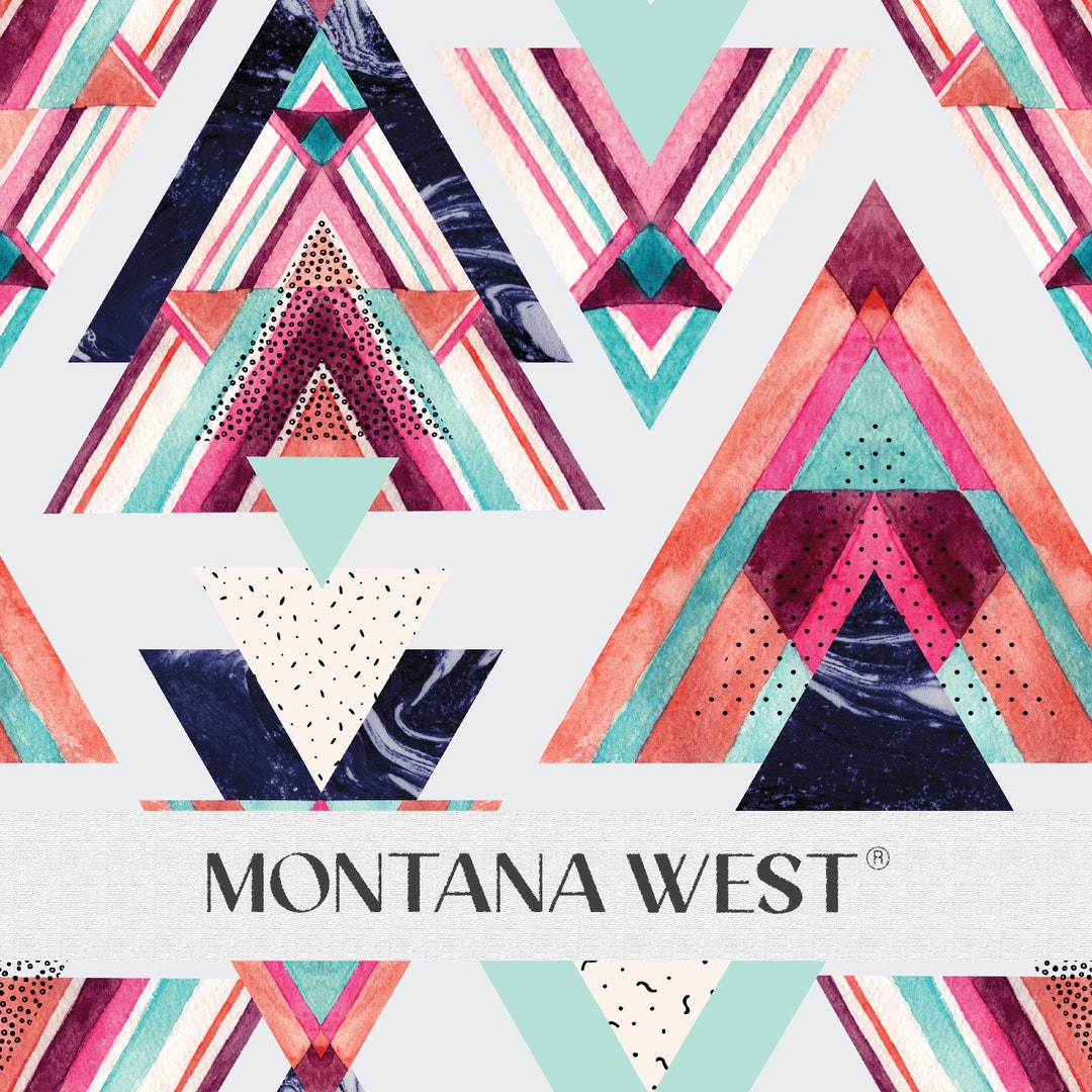 Abstract Aztec Triangles Seamless Pattern, Digital Watercolor Aztek ...