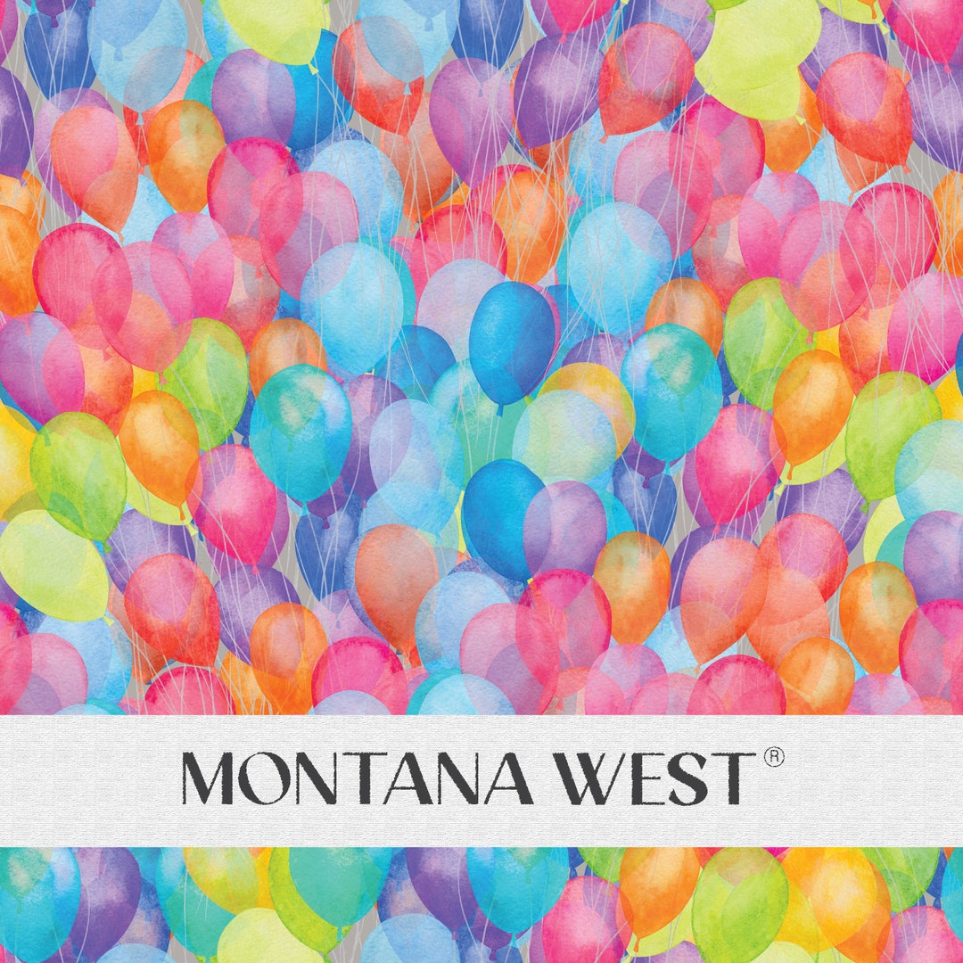 Colorful Balloons Seamless Pattern, Digital Watercolor Rainbow Balloons ...