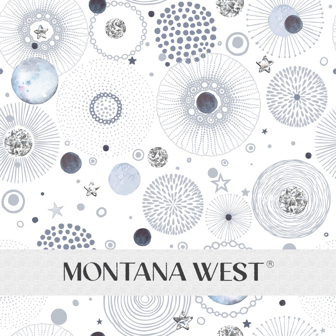 Abstract Silver Foil Circles Seamless Pattern, Digital Watercolor ...