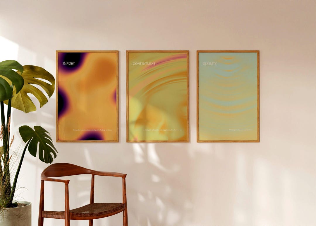 Set of 3 - EMPATHY, CONTENTMENT, SERENITY - Emotion Aura Posters ...