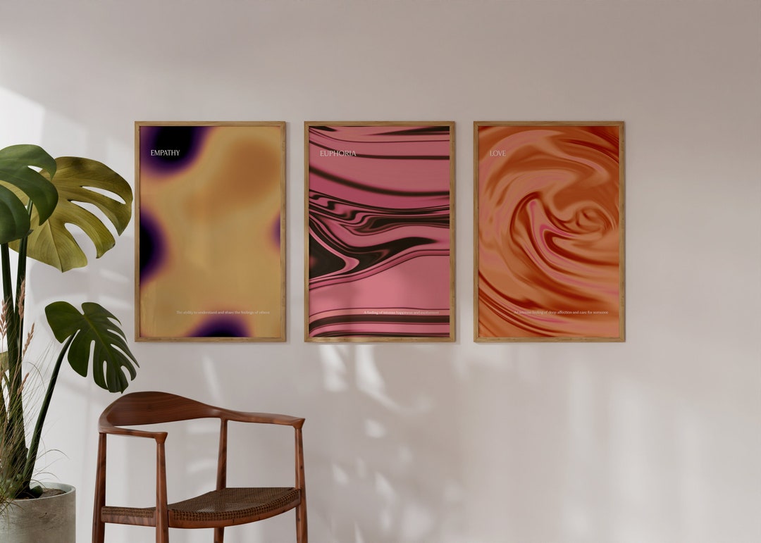 Set of 3 - EMPATHY, EUPHORIA, LOVE - Emotion Aura Posters - Printable ...