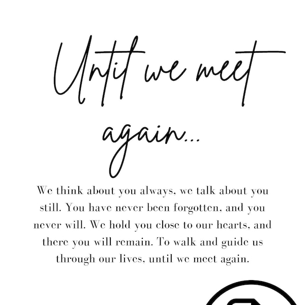 Until We Meet Again Poem - Etsy