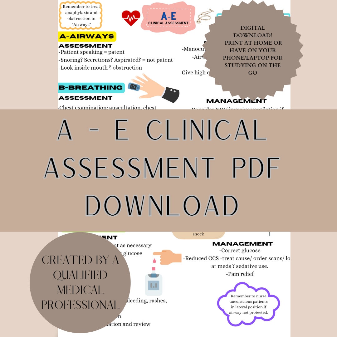 Study Guide A-E Clinical Patient Assessment Head-to-toe Assessment ...