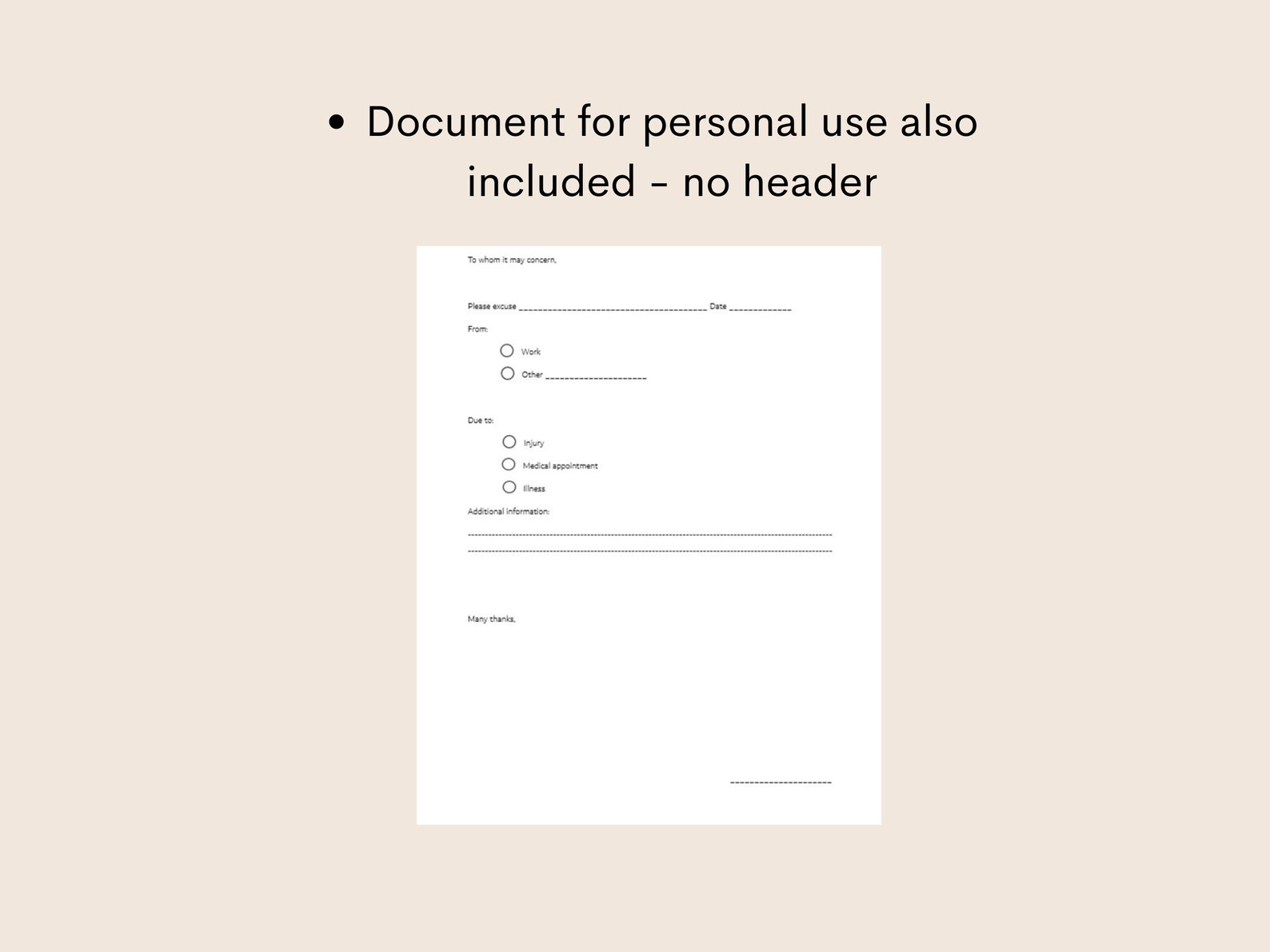 Doctor's Excuse Template Printable Medical Office Form Doctor Note for ...