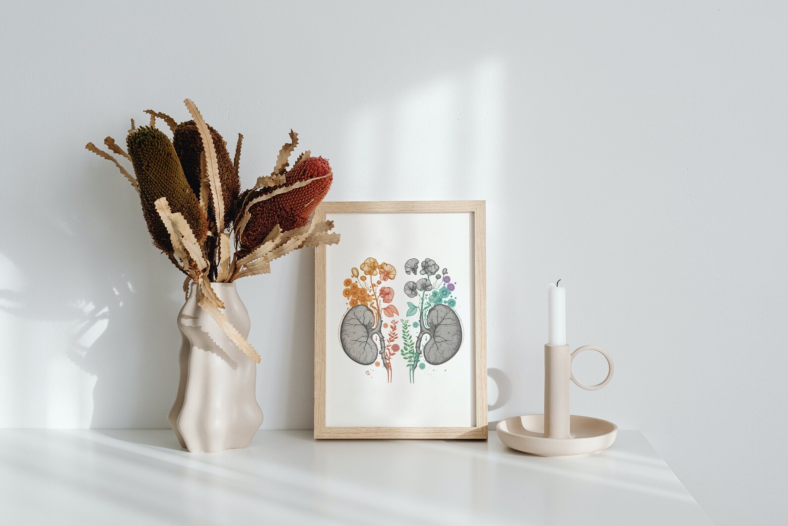 Kidney Print Renal Art Urologist Medical Office Decor Kidney Anatomy ...