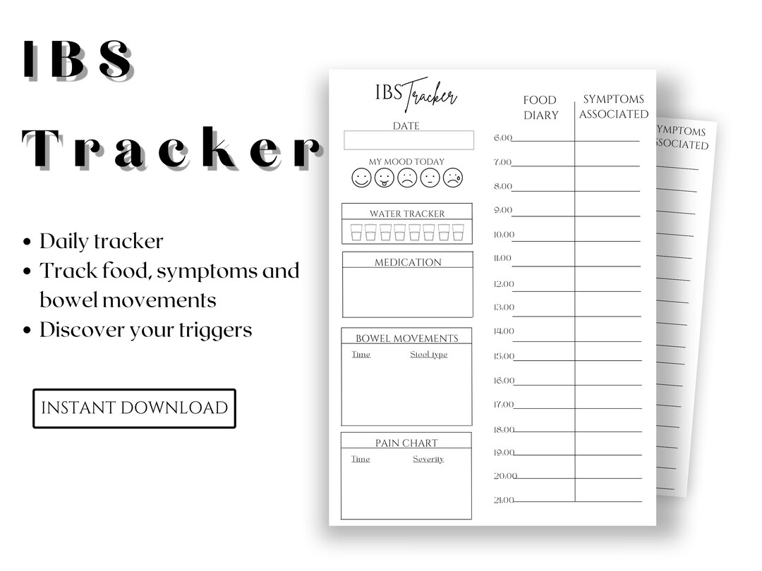 IBS Tracker Bowel Movement Chart Printable Frequency and Severity Food ...