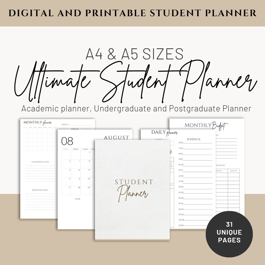 Student Planner Ultimate Academic Planner Pack 2023-2024 Digital and ...
