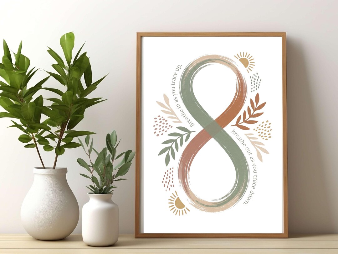 Calm Down Corner Print Lazy 8 Breathing Exercise for Kids Boho Sage ...