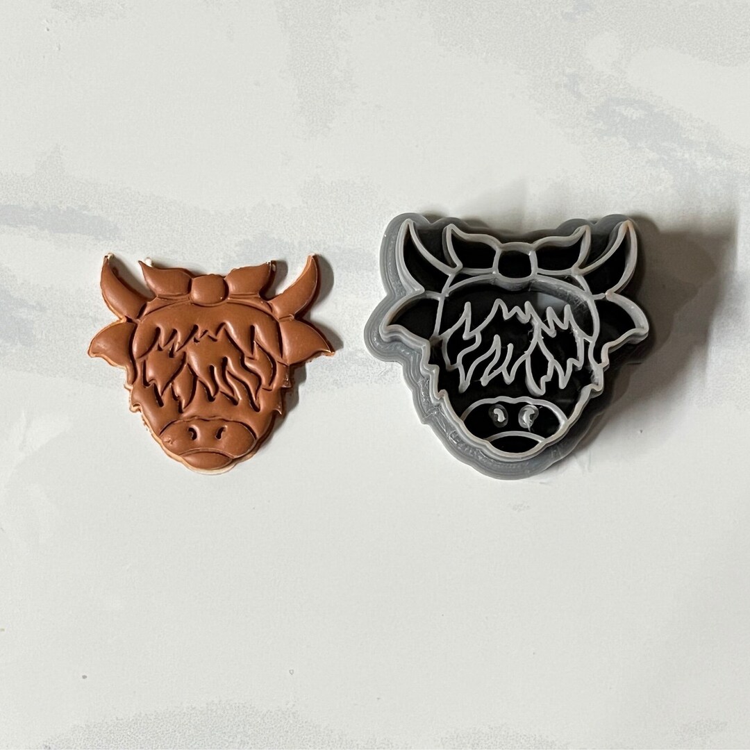 Highland Cow Head, Cutters, Clay Cutters, Cutters for Polymer Clay - Etsy