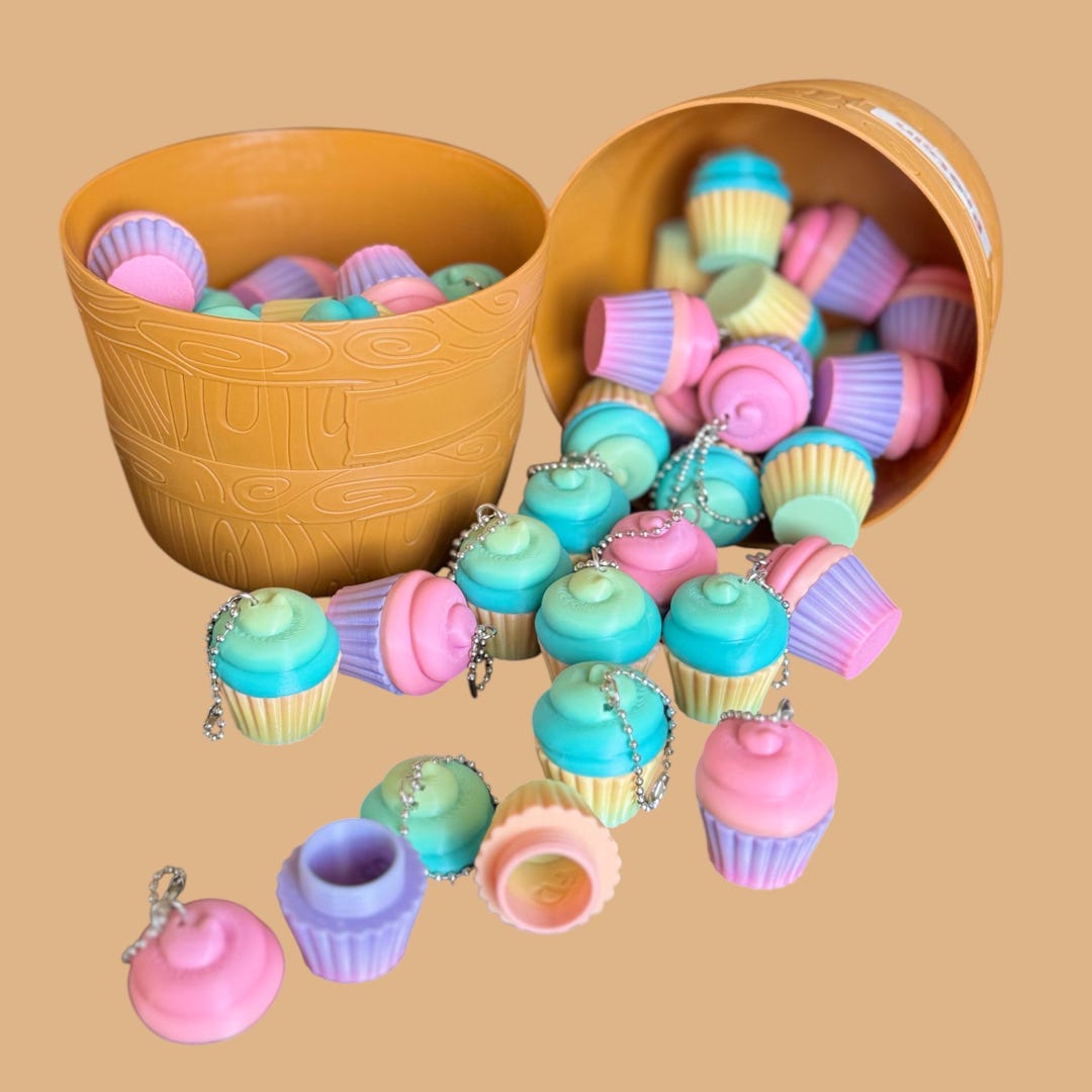Cupcake Keychain | 3d Printed Keychain | Pink Keychain - Etsy