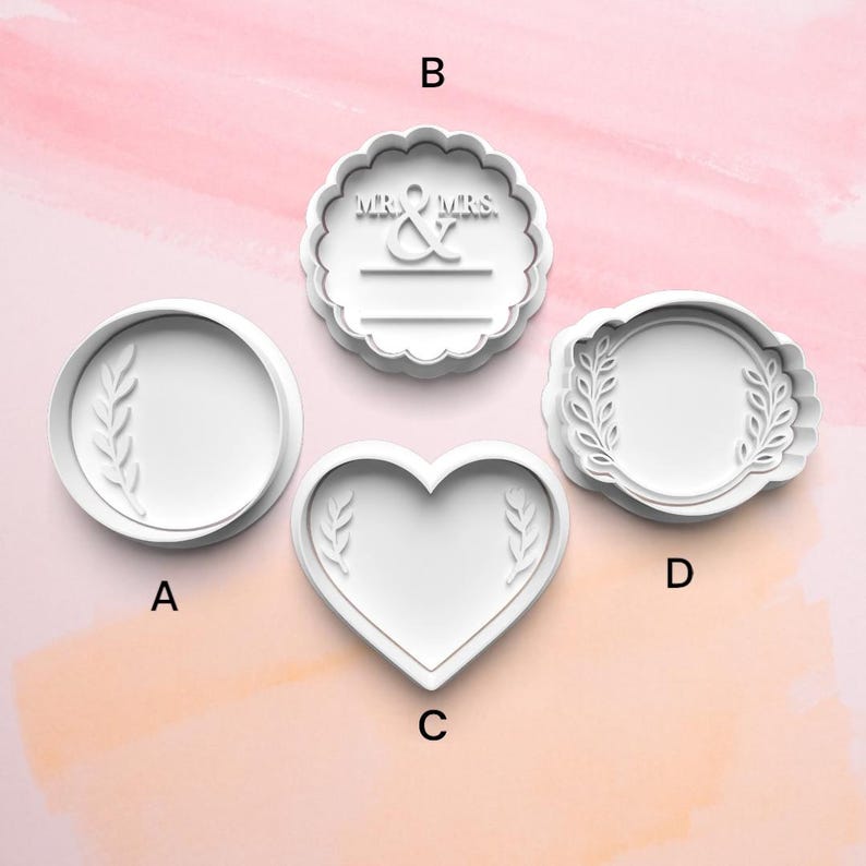 Custom Wedding Cookie Cutter: 3D Printed Fondant & Clay Cutter - Etsy