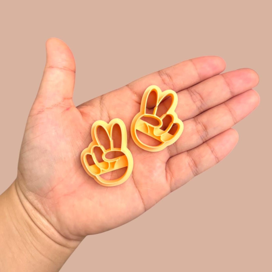 Peace Sign Polymer Clay Cutter Mirrored Set - Etsy