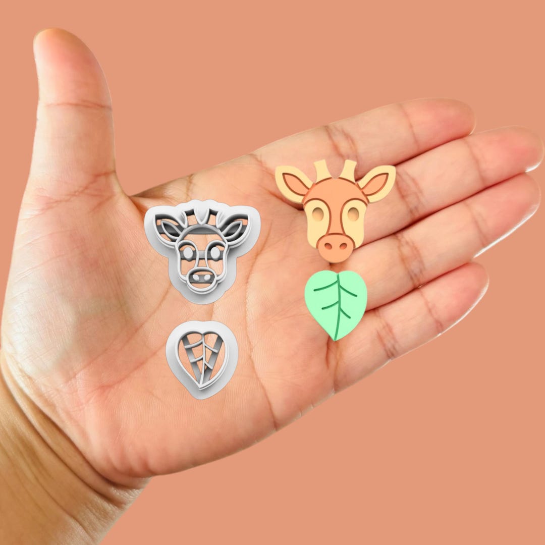Giraffe With Leaf Polymer Clay Cutter - Etsy