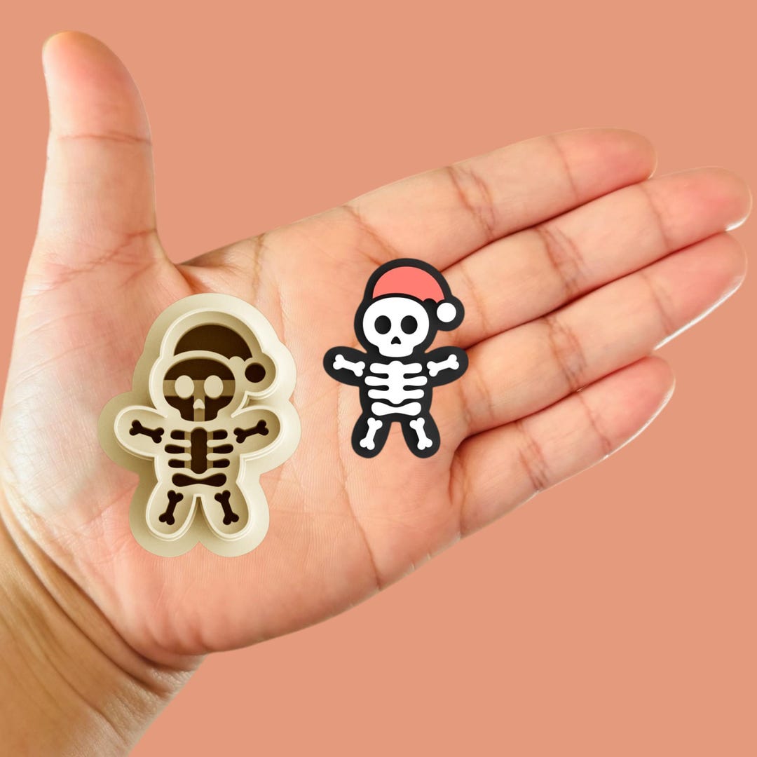 Santa Skeleton Halloween Polymer Clay Cutter - Etsy
