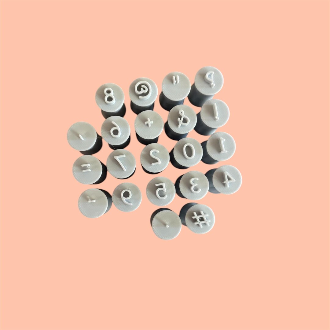 Number & Letter Clay Stamps: Polymer Clay Imprint Set - Etsy