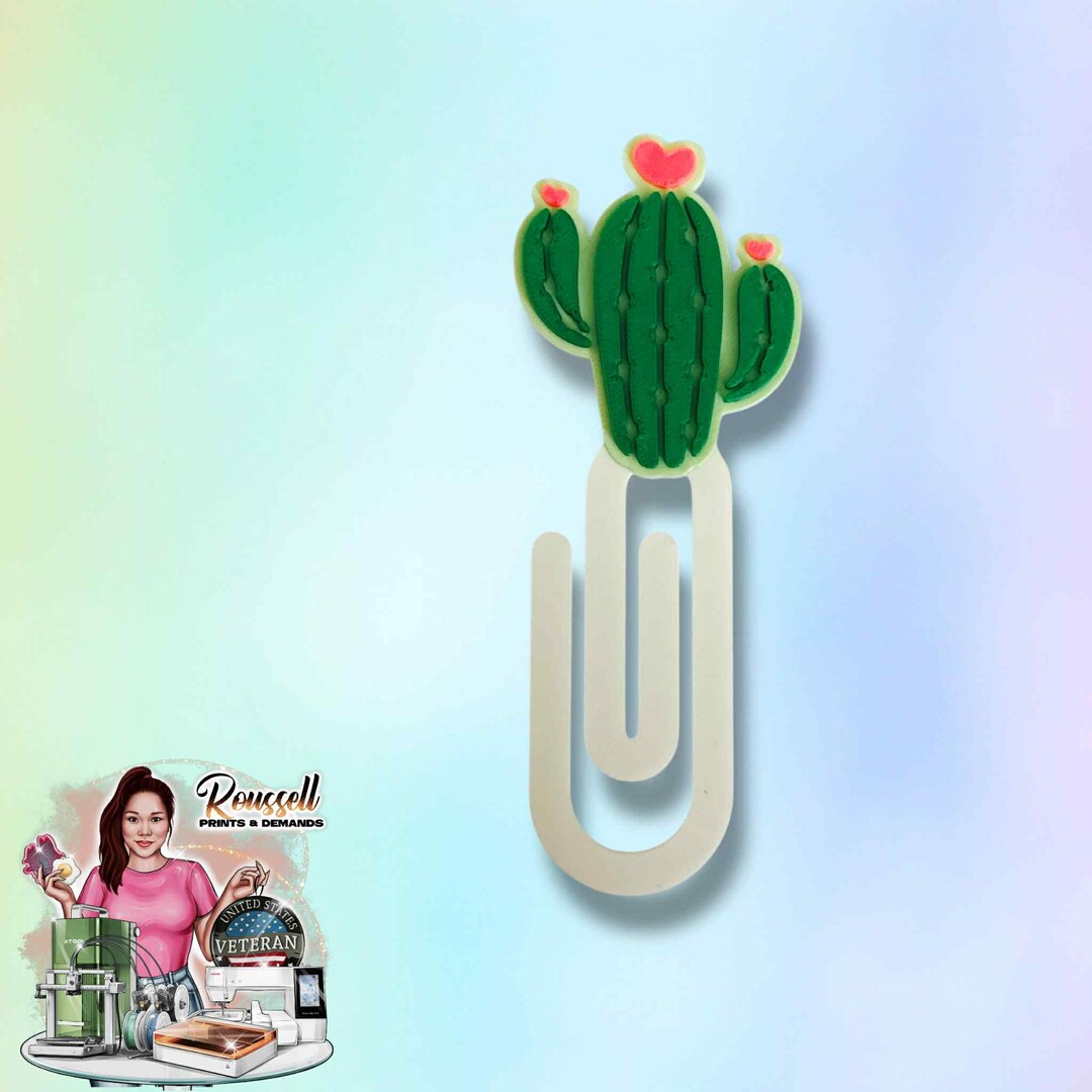 Bulk Cactus 3d Printed Paper Clip 12 Pcs | 3d Bookmark - Etsy