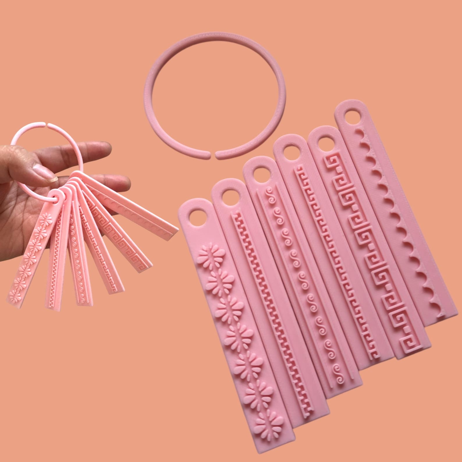 Border Embossing Stamps for Polymer Clay, Six Borders With a Storage ...