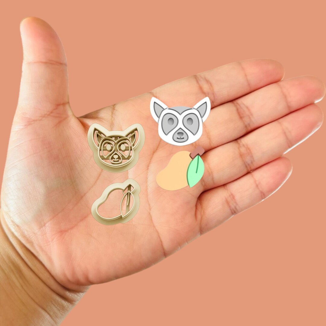 Lemur With Mango Polymer Clay Cutter - Etsy