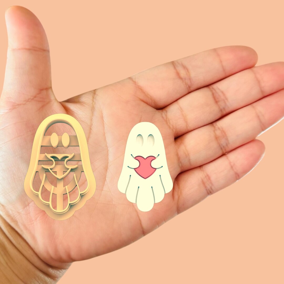 Ghost Holding Heart Clay Cutter - Etsy