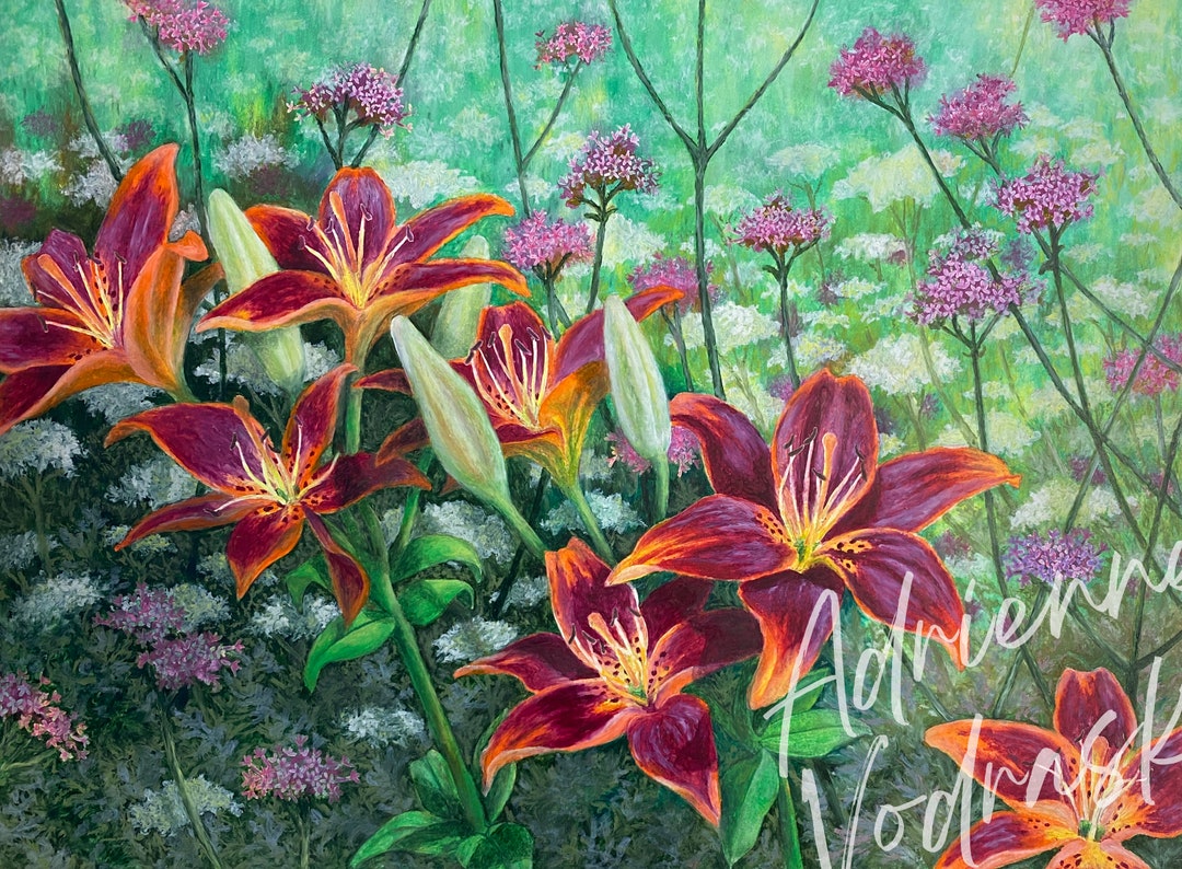 Floral Art Print: Asiatic Lilies - Etsy