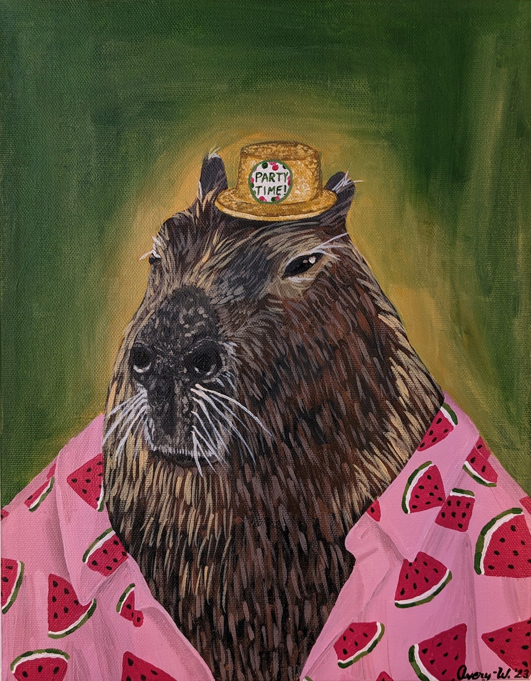 8x10 Inch Print Handsome Party Capybara - Etsy