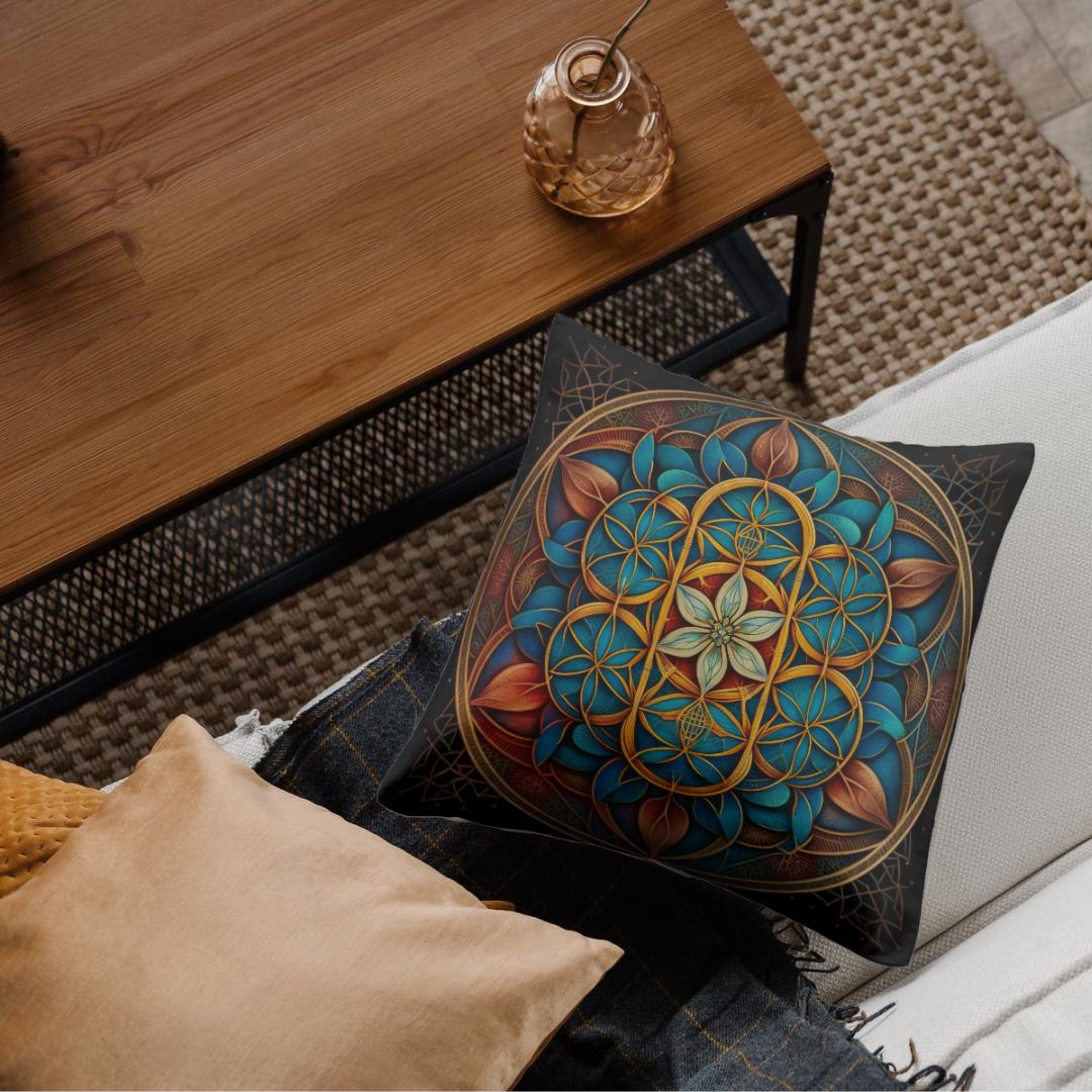 Flower of Life - Sacred Symbol of Harmony Cushion for Decoration ...