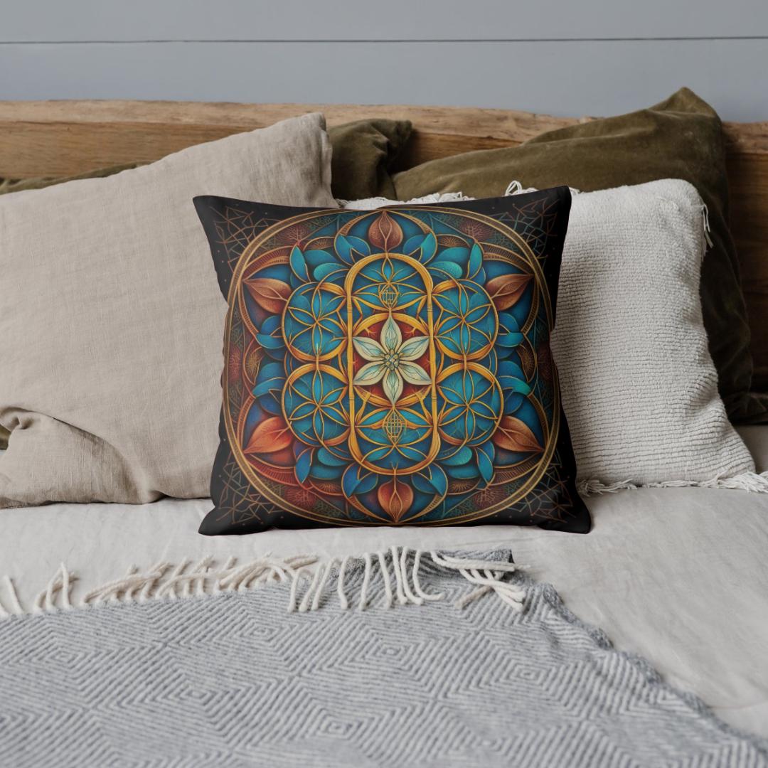 Flower of Life - Sacred Symbol of Harmony Cushion for Decoration ...