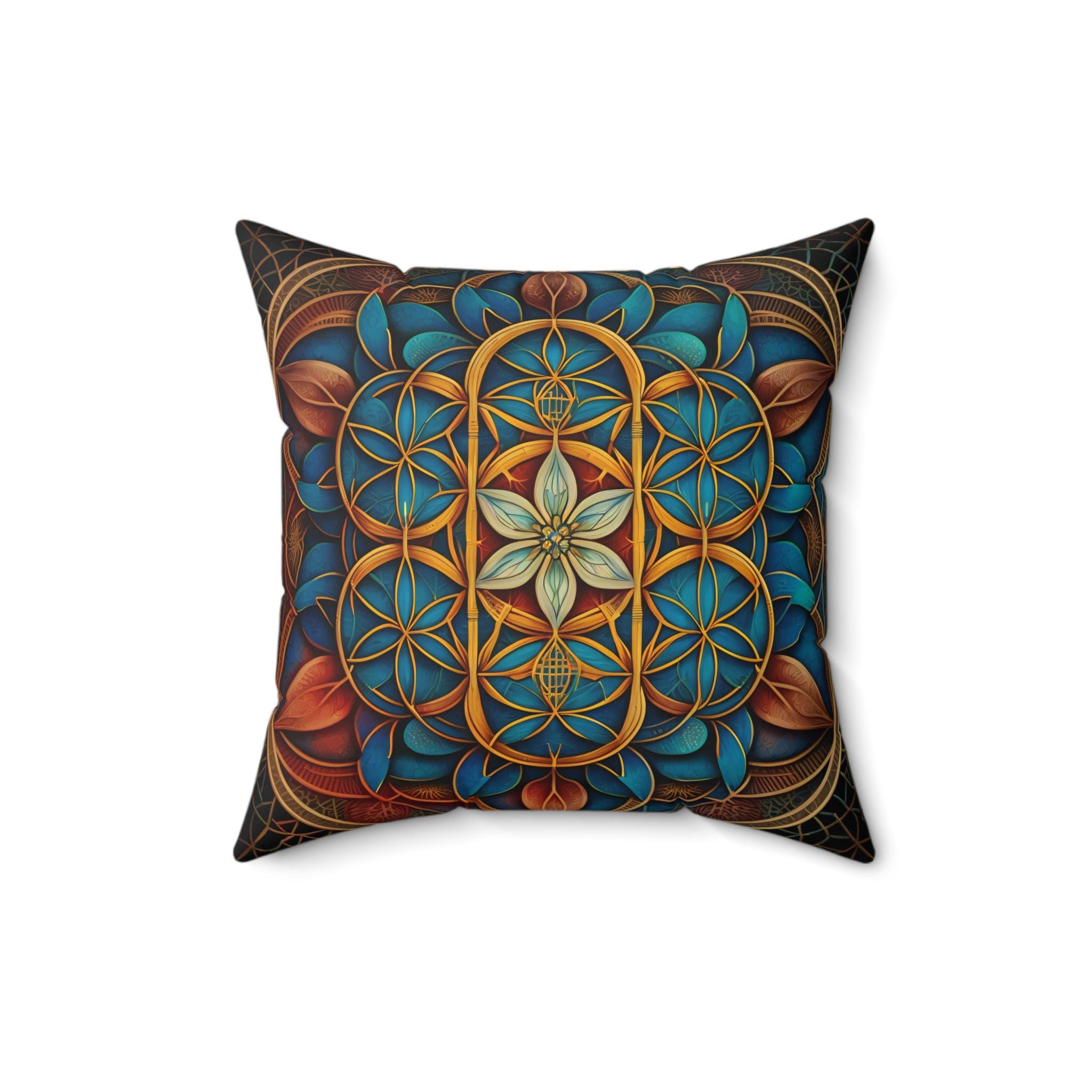 Flower of Life - Sacred Symbol of Harmony Cushion for Decoration ...