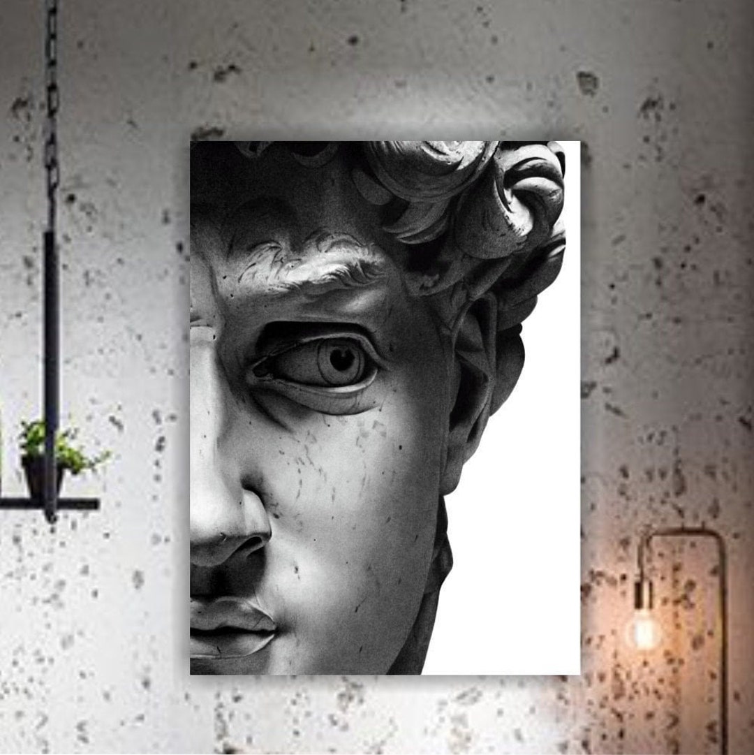 David by Michelangelo, Modern Wall Poster or Painting, Large Canvas ...