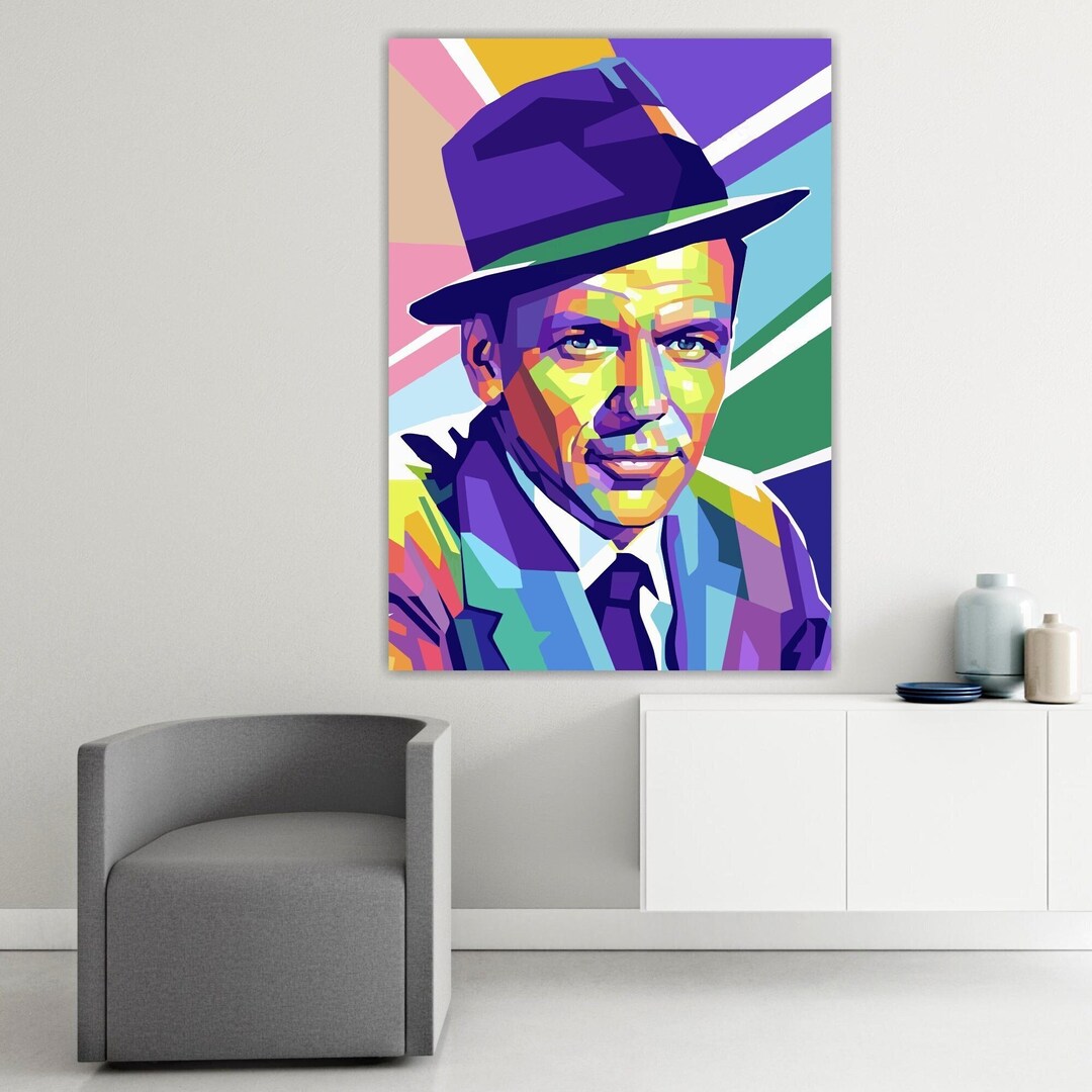 Portrait of Frank Sinatra Poster or Painting on Canvas, Pop Art Canvas ...