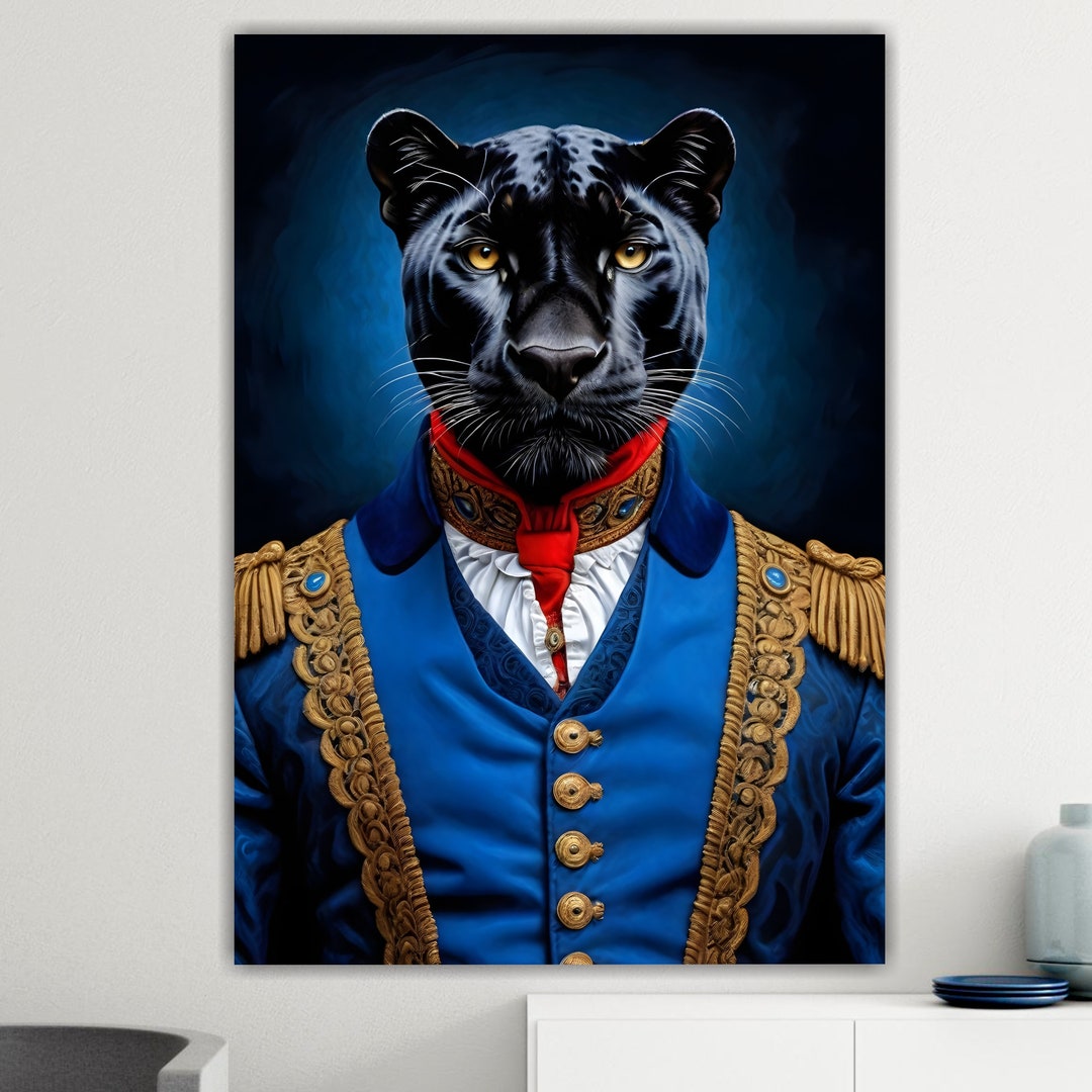 Modern Poster or Canvas Painting, the Panther Fritz, Animal Nobility ...