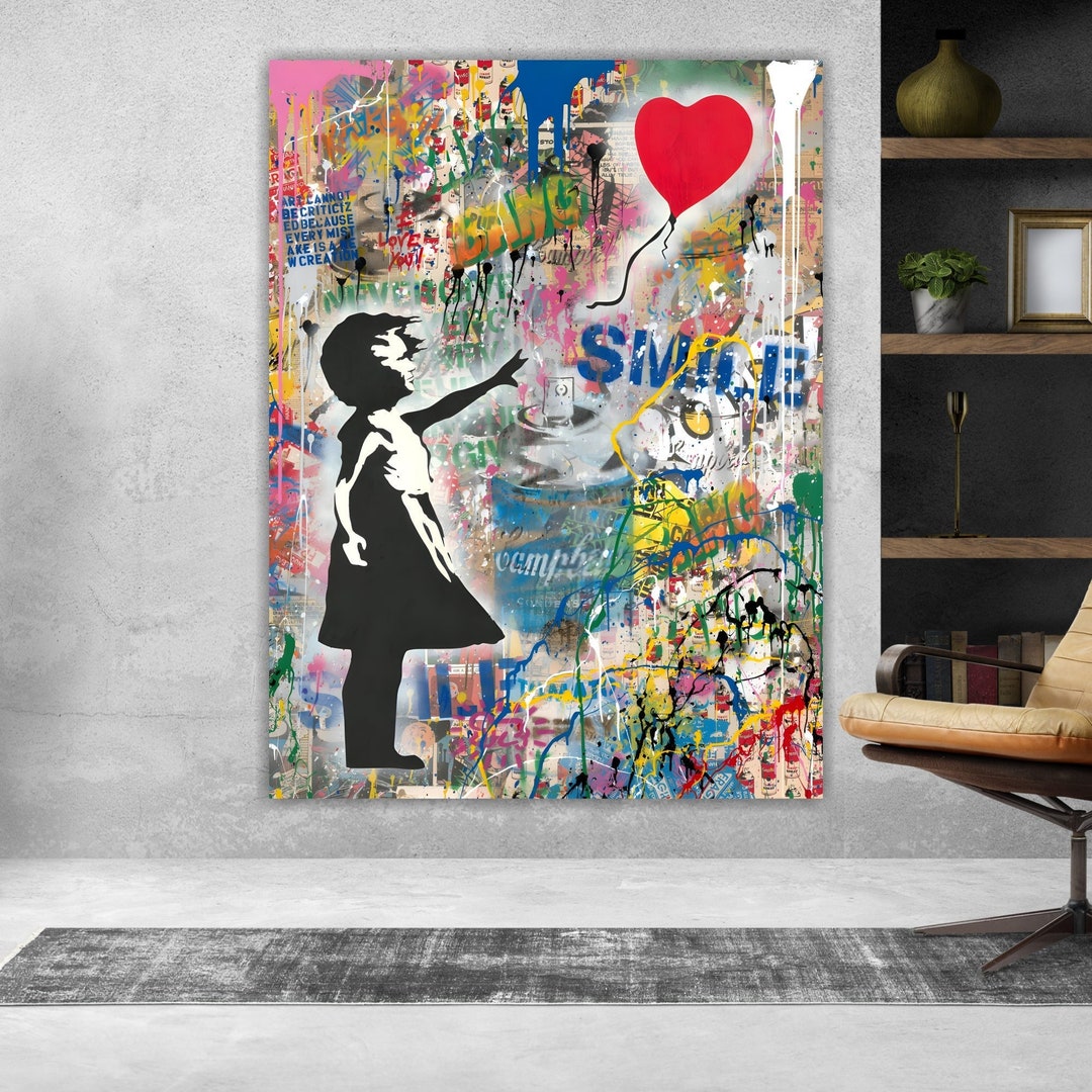 Modern Canvas Banksy Baloon Girl Pop Art Graffiti Banksyposter or ...