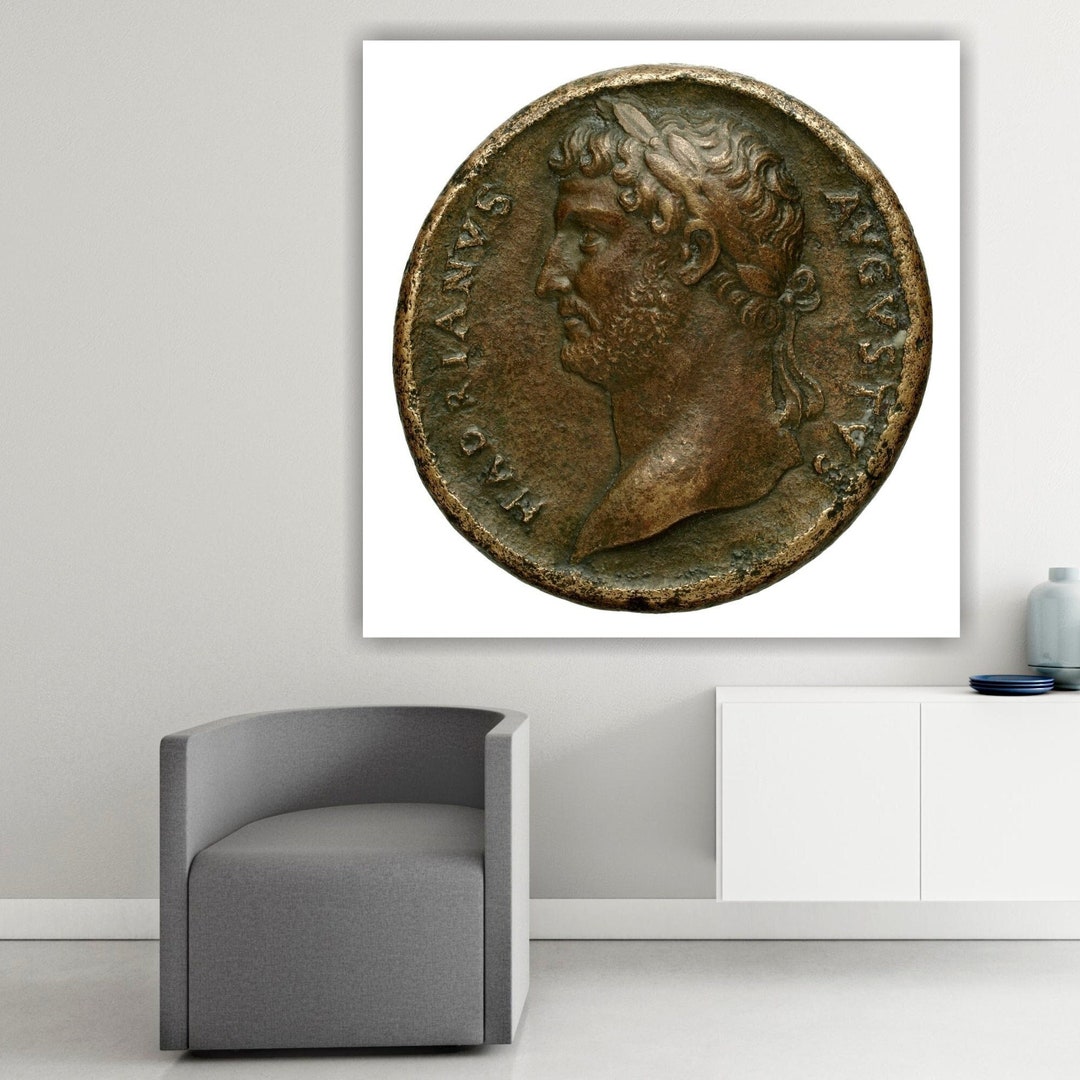 Ancient Roman Coin, Emperor Hadrian, Poster or Canvas Print, Hadrianus ...