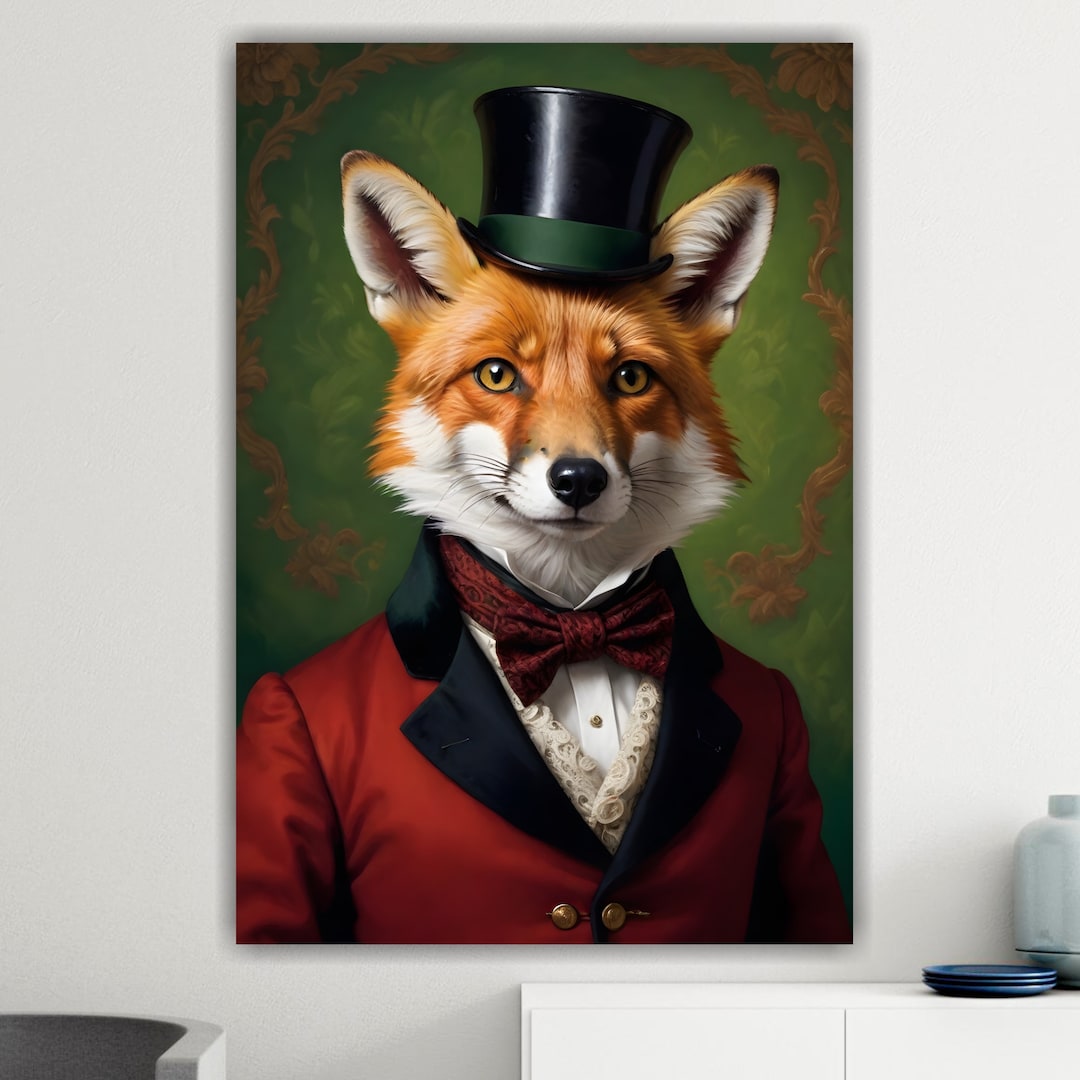 Modern Poster or Canvas Painting, Foxy Fox, Animal Nobility, Large ...